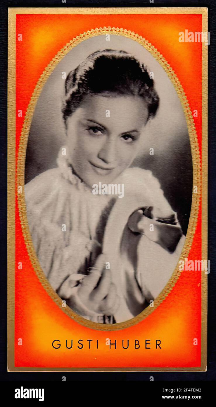 Portrait of Gusti Huber - Vintage German Cigarette Card Stock Photo - Alamy