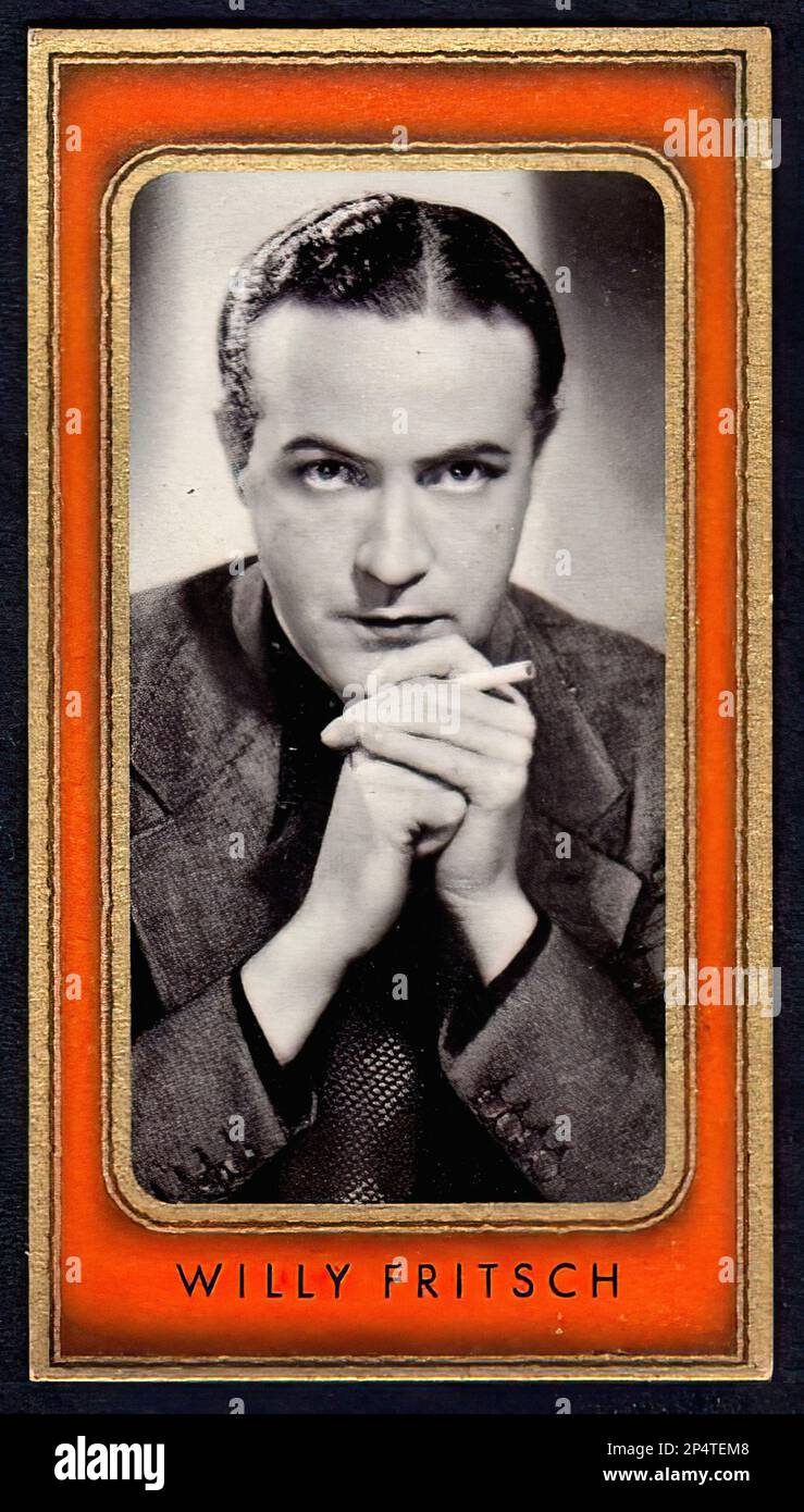 Portrait of actor Willy Fritsch - Vintage German Cigarette Card Stock ...