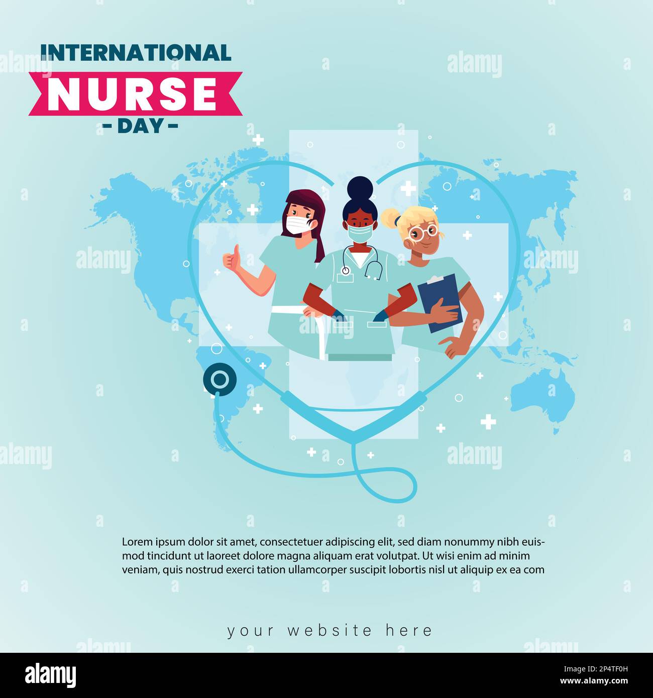 International Nurses Day Design Vector. Social Media Design Template ...