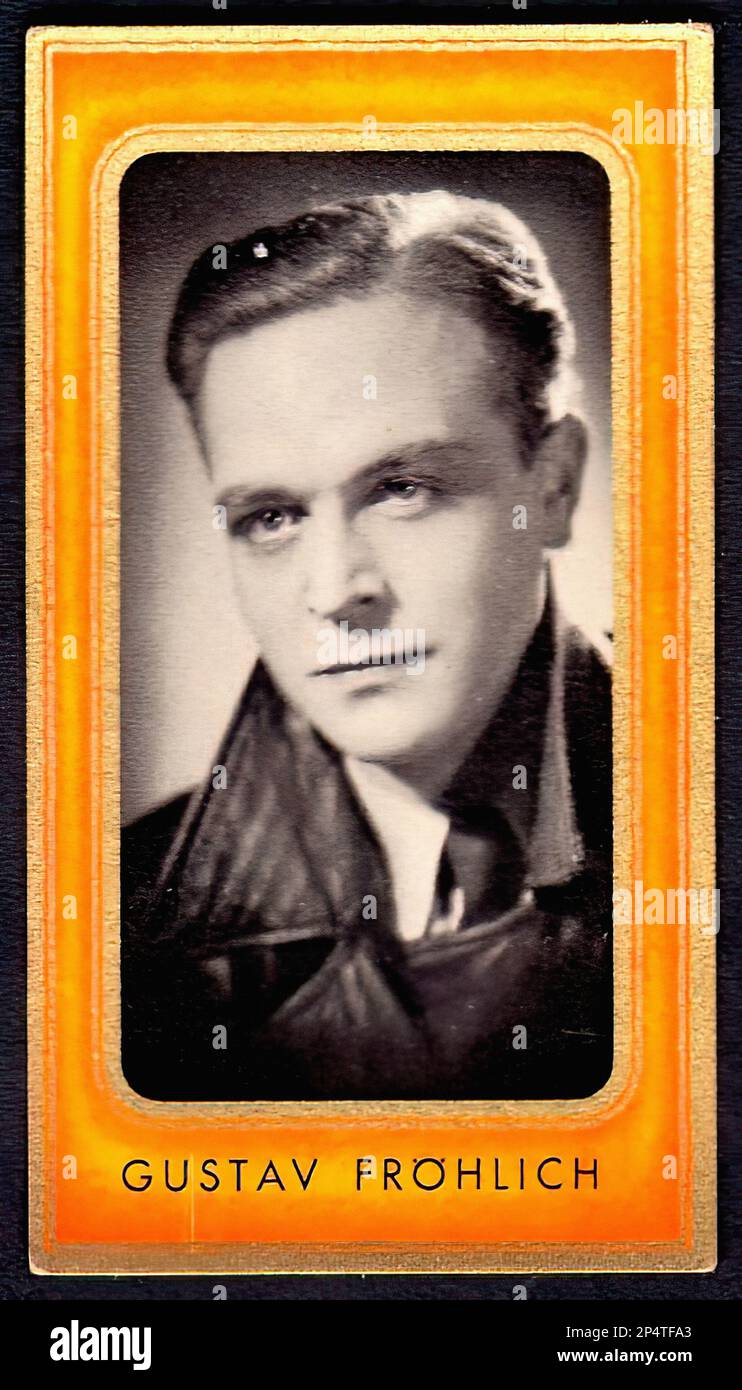 Portrait of Gustav Fröhlich - Vintage German Cigarette Card 02 Stock ...