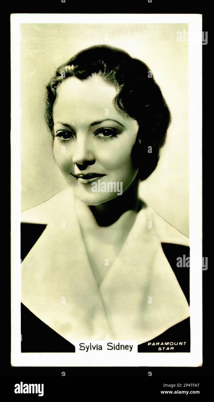 Portrait of Sylvia Sidney - Vintage Cigarette Card 02 Stock Photo - Alamy