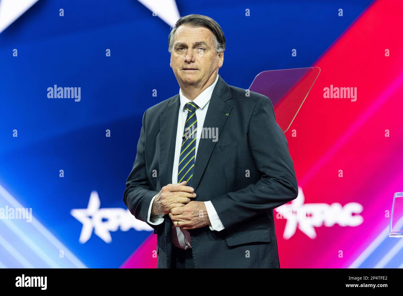 Jair Bolsonaro, 38th President of Brazil speaks on the 3rd day of CPAC ...