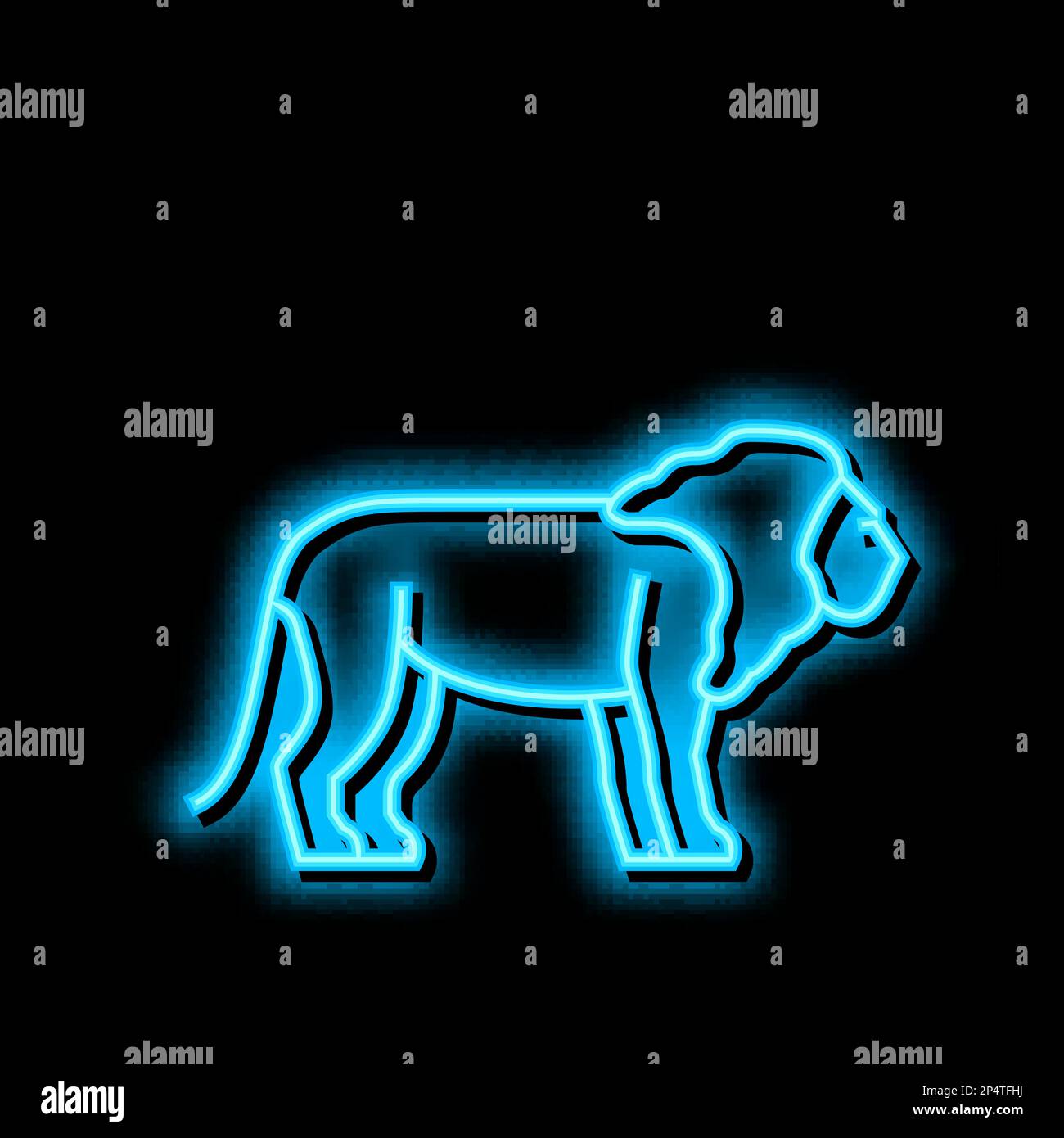 lion animal in zoo neon glow icon illustration Stock Vector Image & Art ...