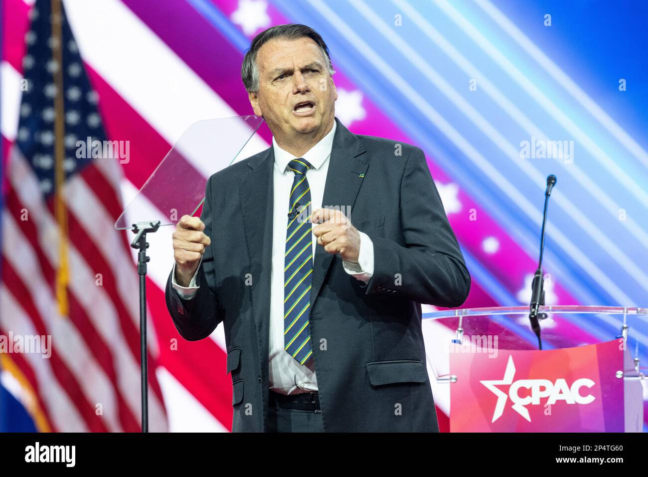 Jair Bolsonaro, 38th President of Brazil speaks on the 3rd day of CPAC ...