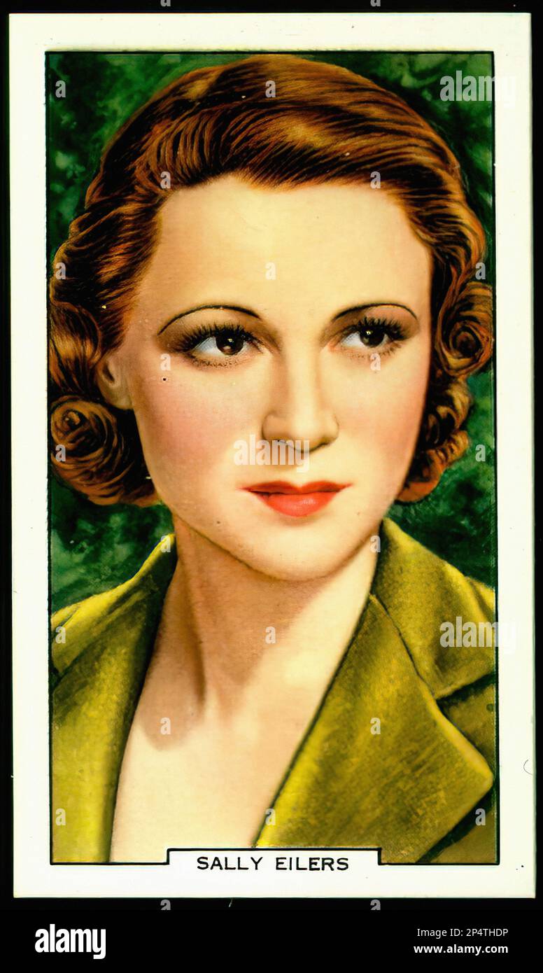 Portrait of Sally Eilers - Vintage Cigarette Card 02 Stock Photo - Alamy