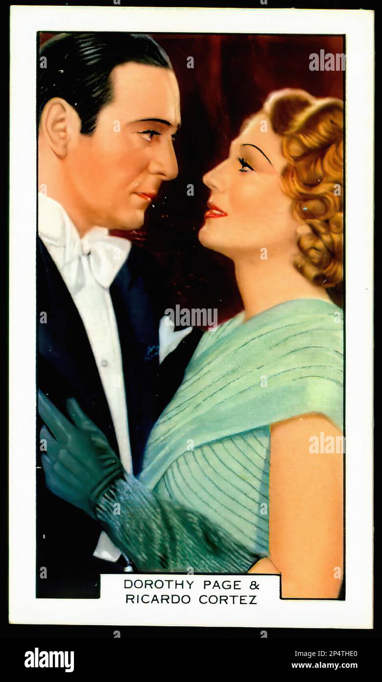 Portrait of Dorothy Page & Ricardo Cortez - Vintage Cigarette Card ...