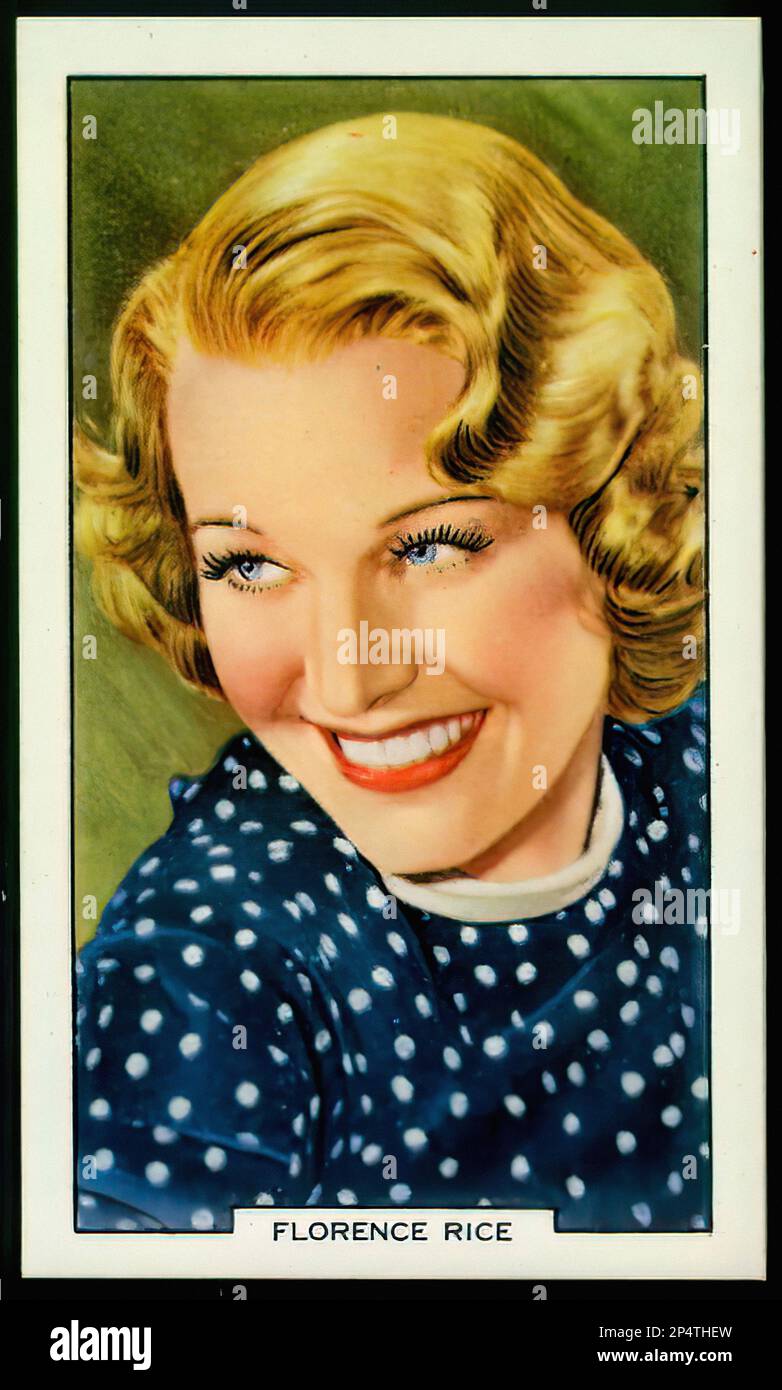 Portrait of Florence Rice - Vintage Cigarette Card Stock Photo - Alamy
