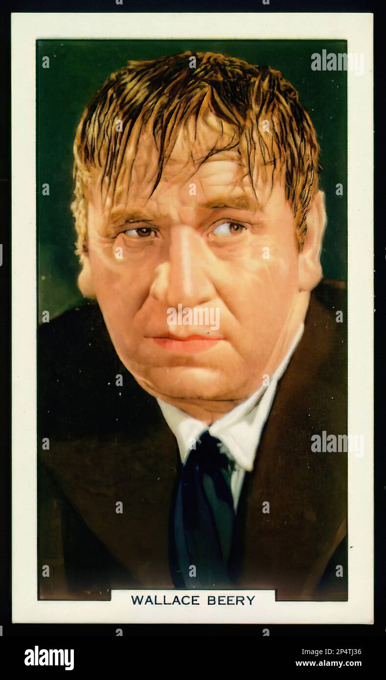 Portrait of Wallace Beery - Vintage Cigarette Card 02 Stock Photo - Alamy