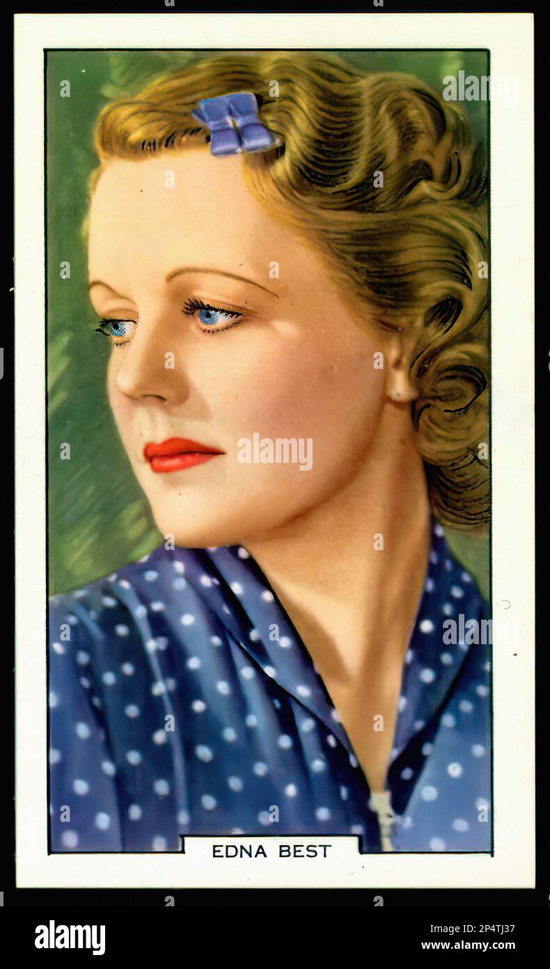Portrait of Edna Best - Vintage Cigarette Card Stock Photo - Alamy