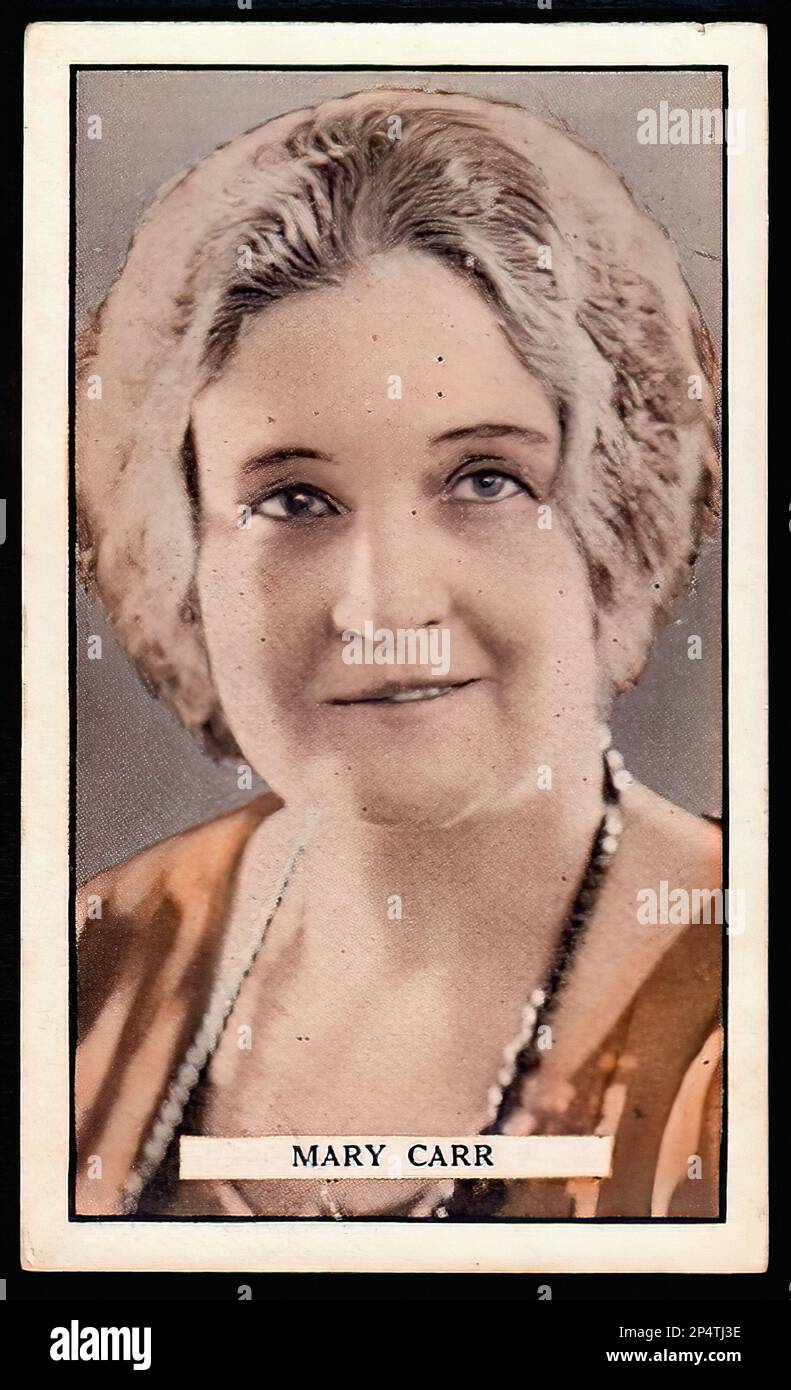 Portrait of Mary Carr - Vintage Cigarette Card Stock Photo - Alamy