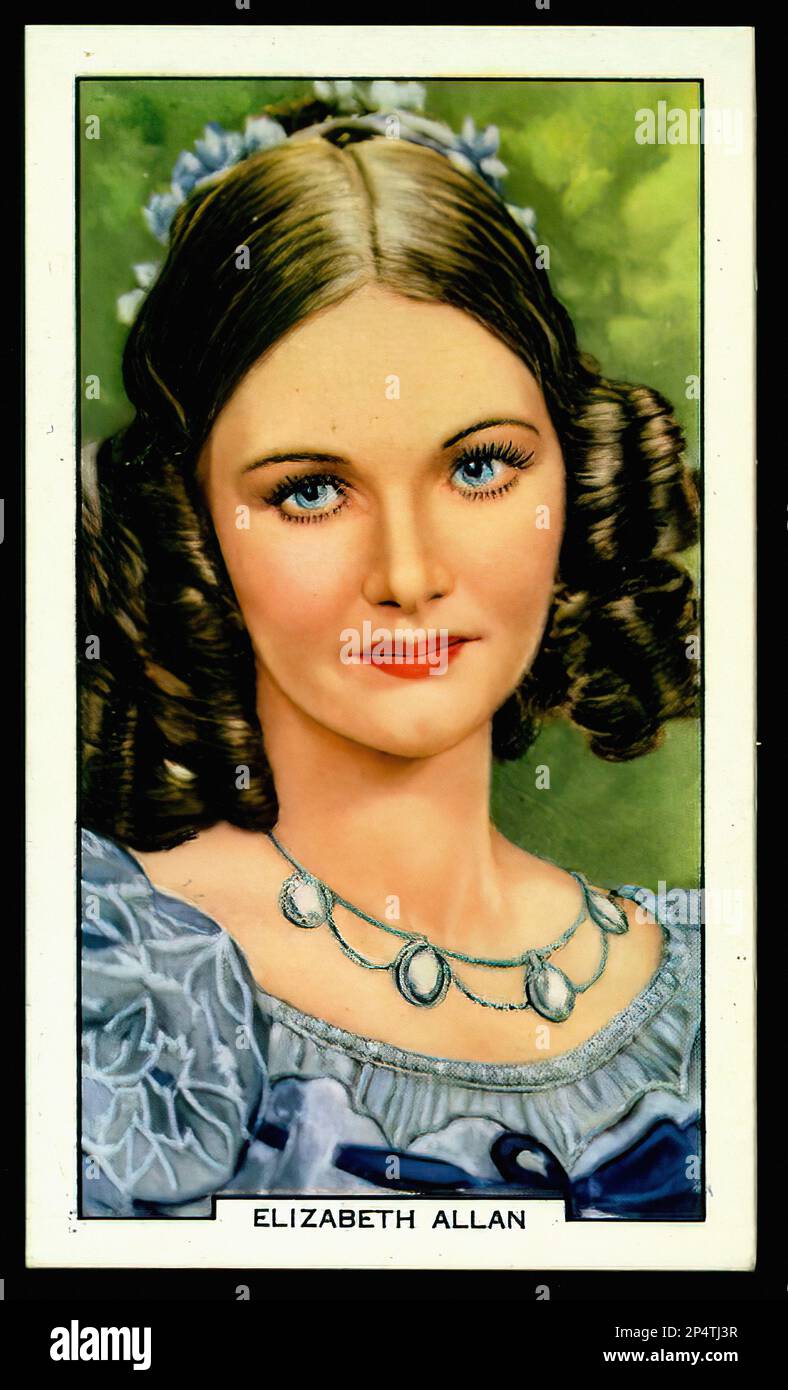 Portrait of Elizabeth Allan - Vintage Cigarette Card 01 Stock Photo - Alamy