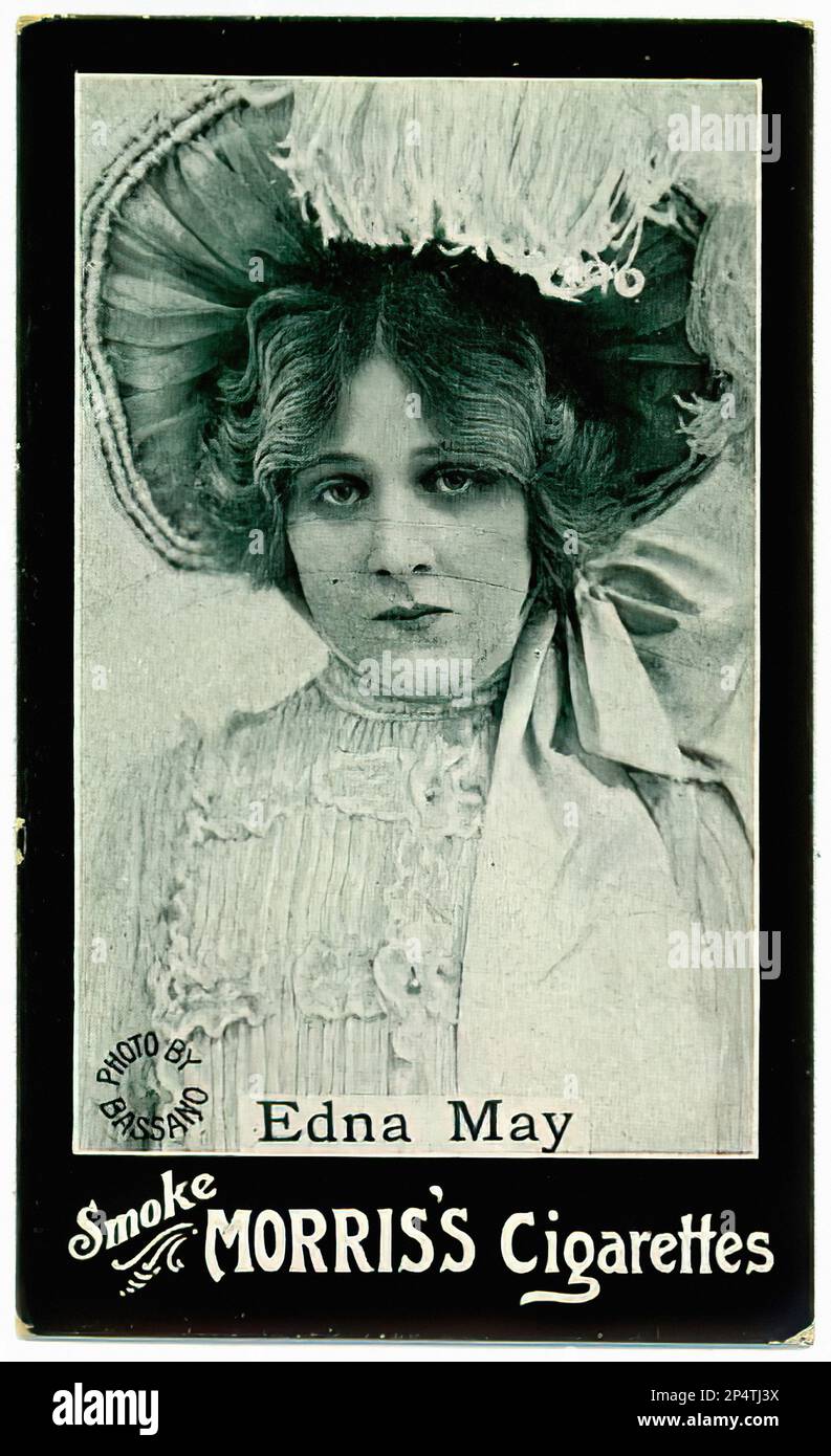 Portrait of actress Edna May - Vintage Cigarette Card Stock Photo - Alamy
