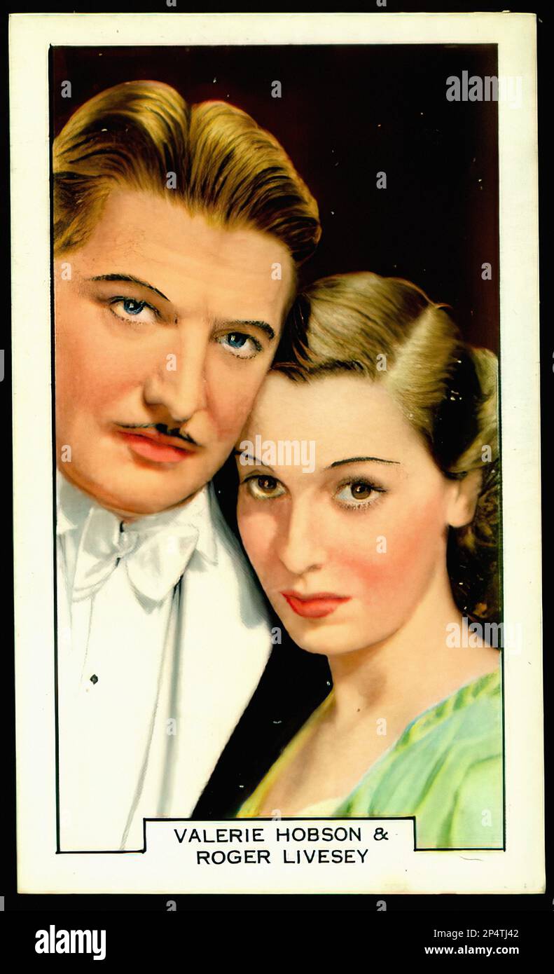 Portrait of Valerie Hobson & Roger Livesey - Vintage Cigarette Card ...
