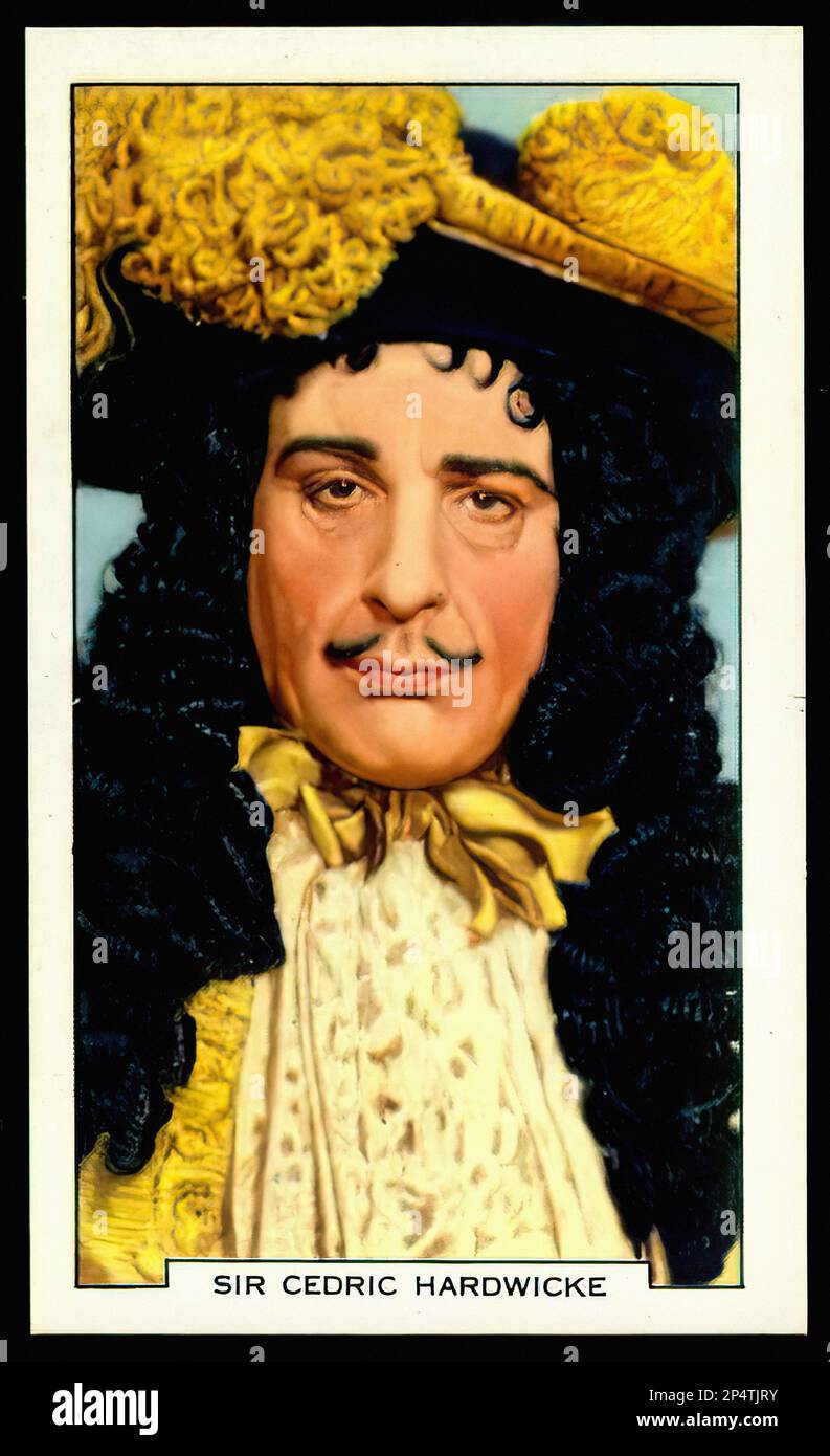 Portrait of Sir Cedric Hardwicke - Vintage Cigarette Card Stock Photo ...