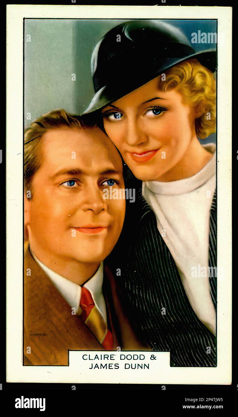 Portrait of Claire Dodd & James Dunn - Vintage Cigarette Card Stock ...