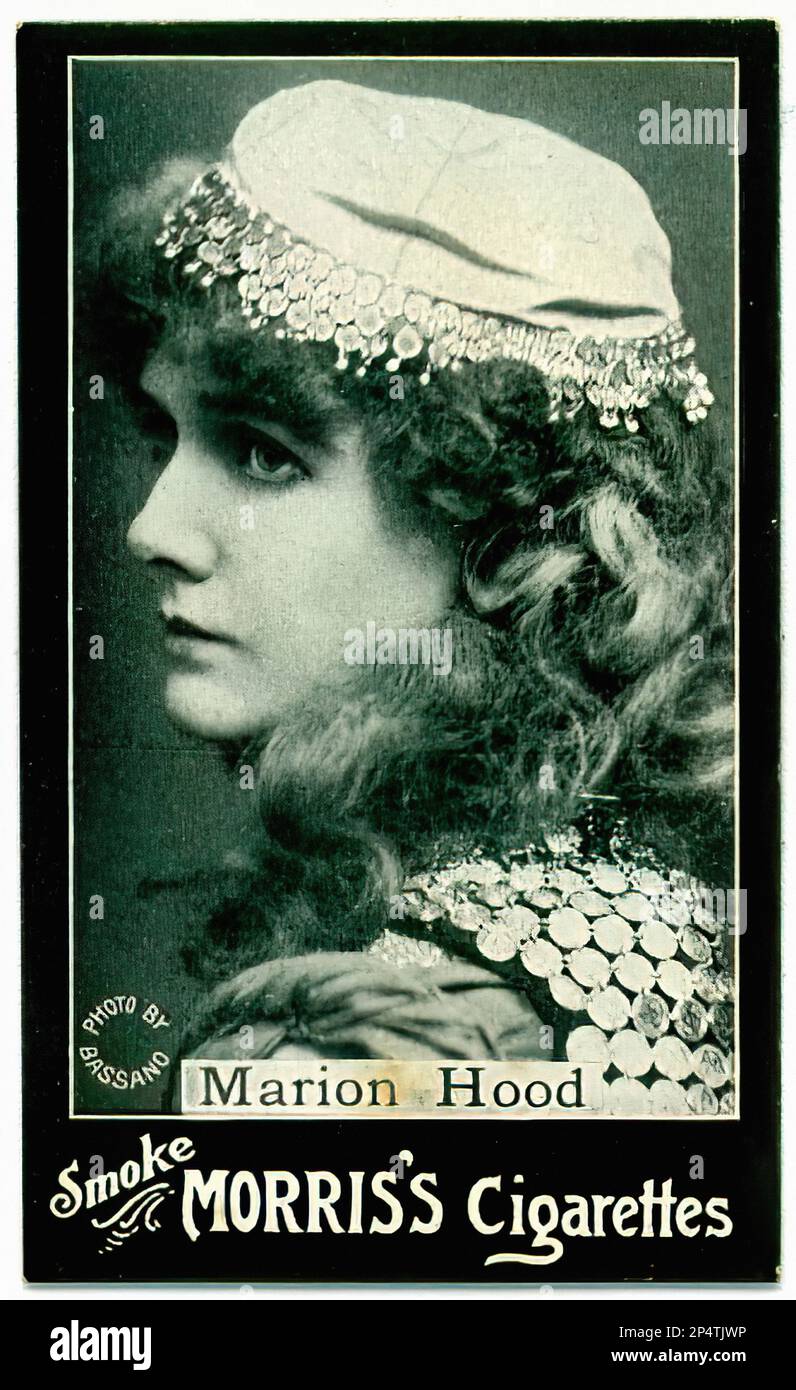 Portrait of actress Marion Hood - Vintage Cigarette Card Stock Photo ...
