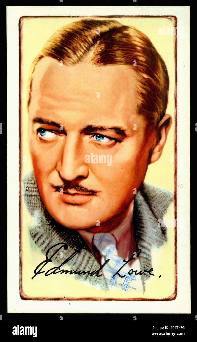 Portrait of actor Edmund Lowe - Vintage Cigarette Card Stock Photo - Alamy
