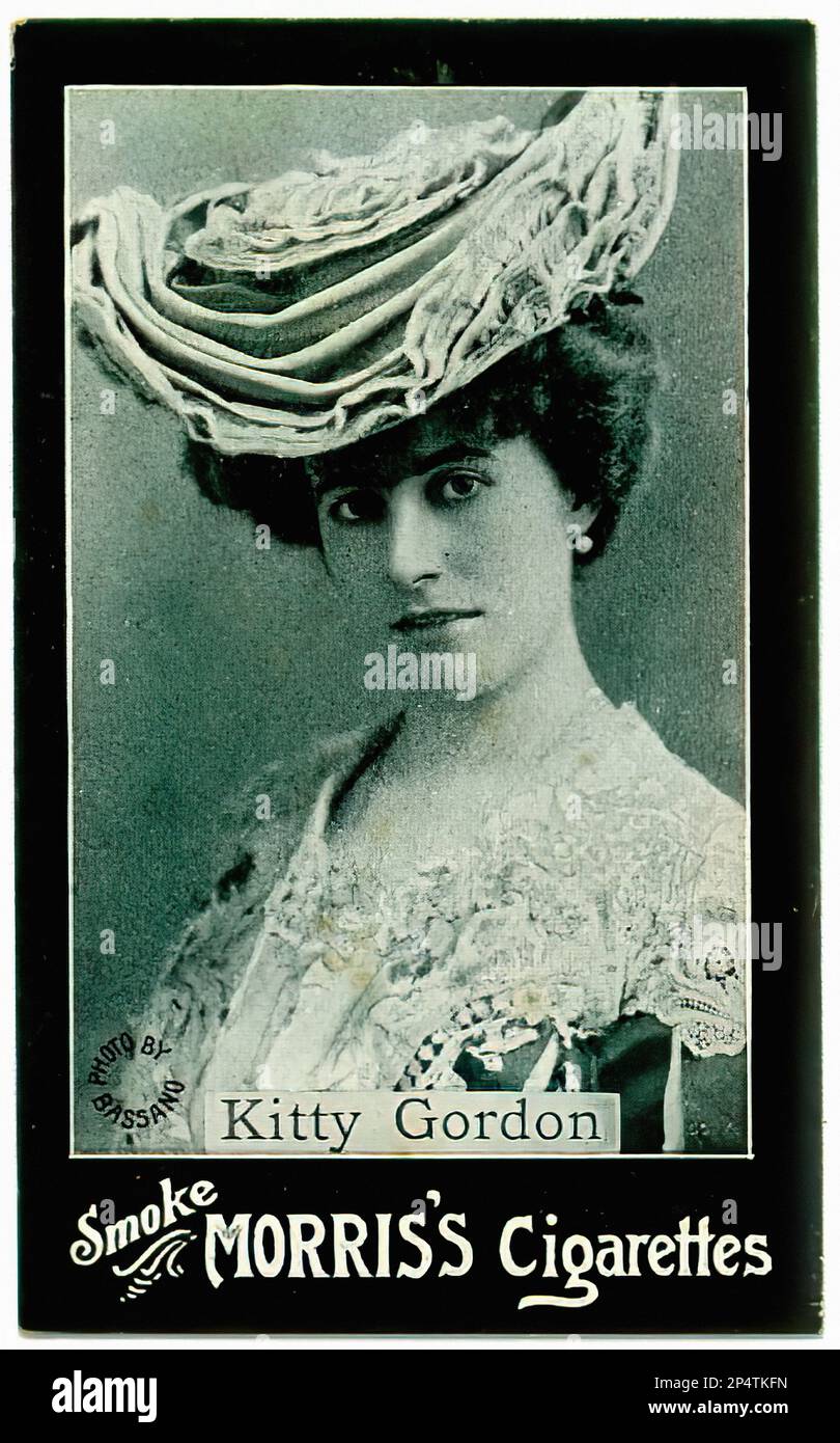 Portrait of actress Kitty Gordon - Vintage Cigarette Card Stock Photo ...