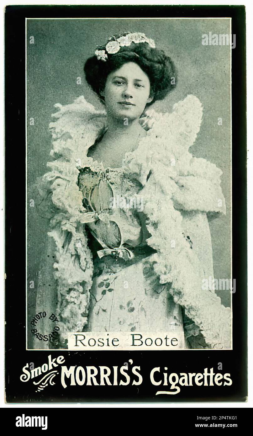 Portrait of actress Rosie Boote - Vintage Cigarette Card Stock Photo ...
