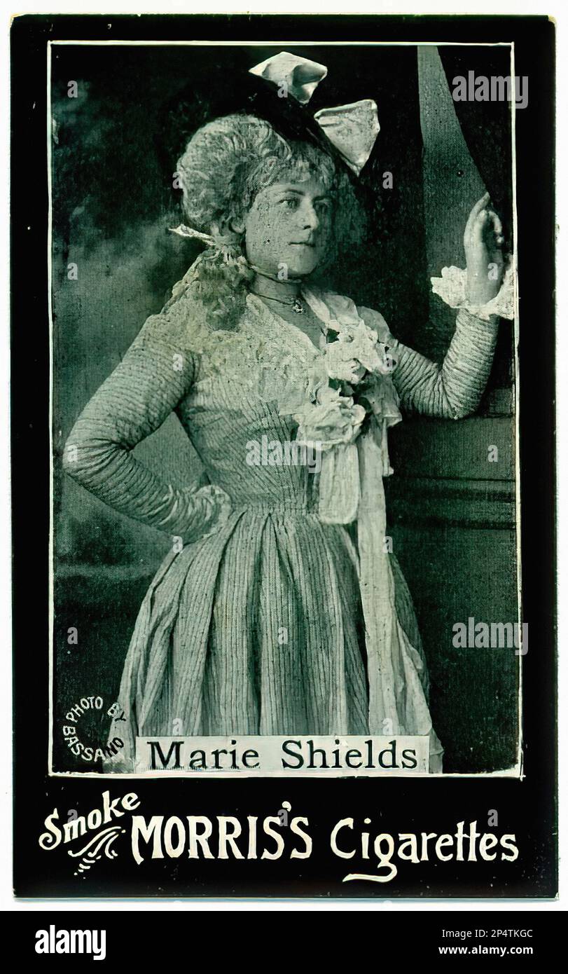 Portrait of actress Marie Shields - Vintage Cigarette Card Stock Photo ...