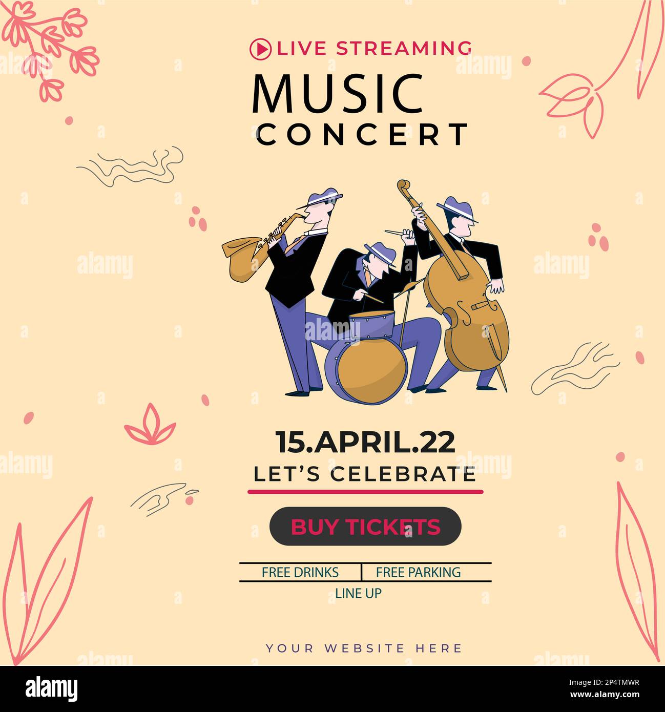 Template for Electronic Music live streaming concert banner template ...