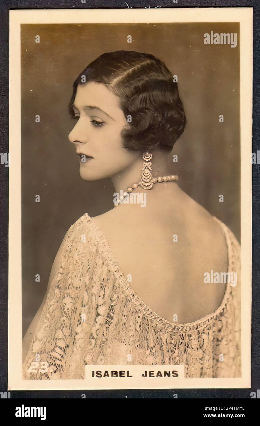 Portrait of Isabel Jeans - Vintage Cigarette Card Stock Photo - Alamy
