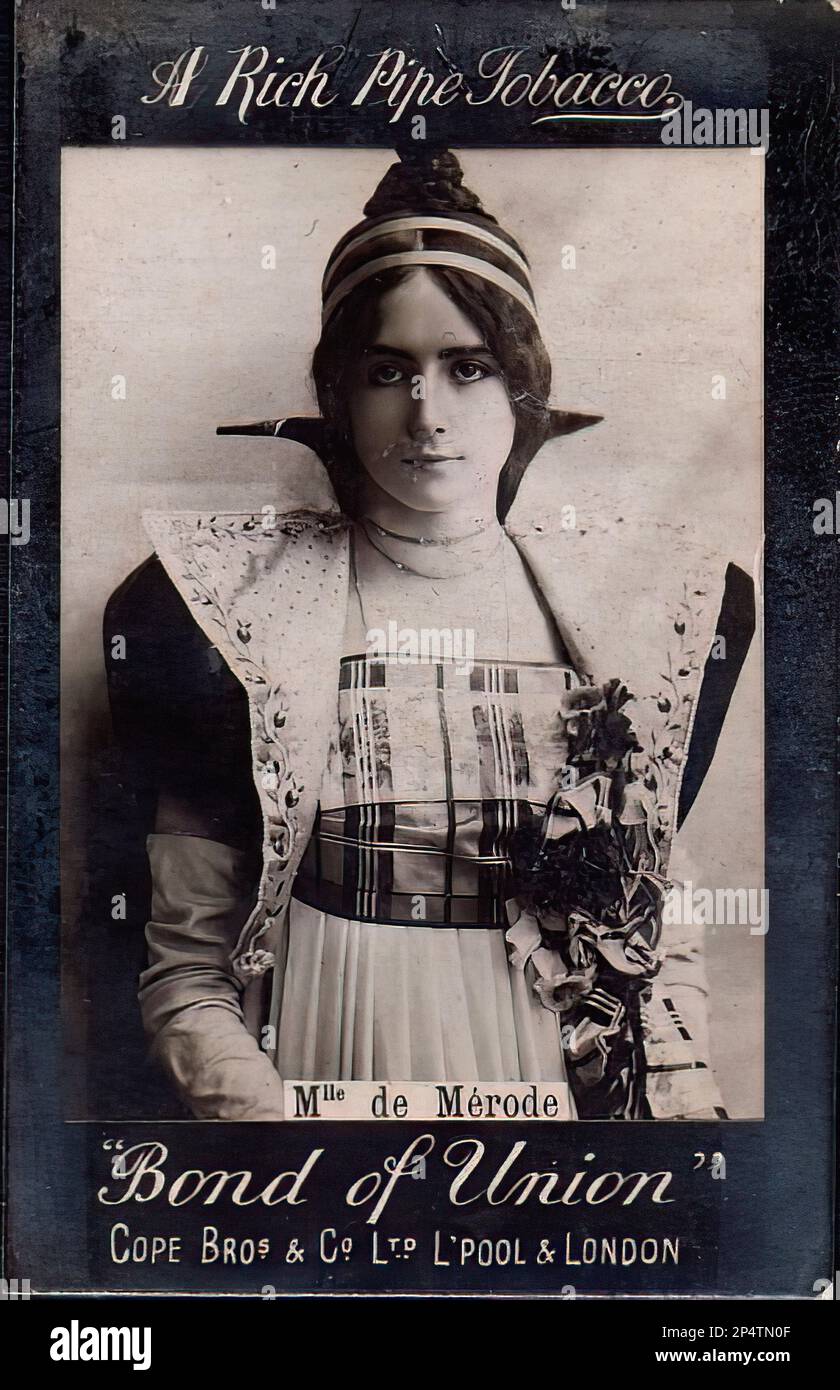 Portrait of Cléo de Mérode - Vintage Cigarette Card Stock Photo - Alamy