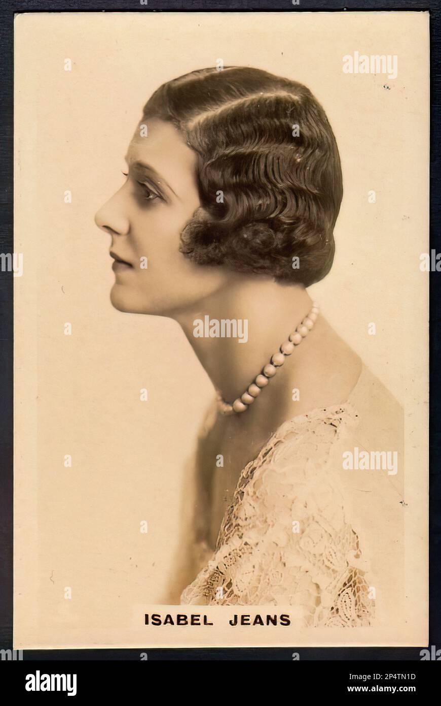 Portrait of Isabel Jeans - Vintage Cigarette Card Stock Photo - Alamy