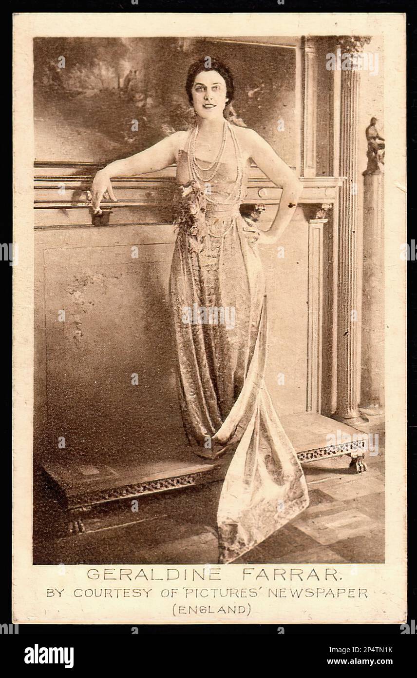 Portrait of Geraldine Farrar - Vintage Cigarette Card Stock Photo - Alamy