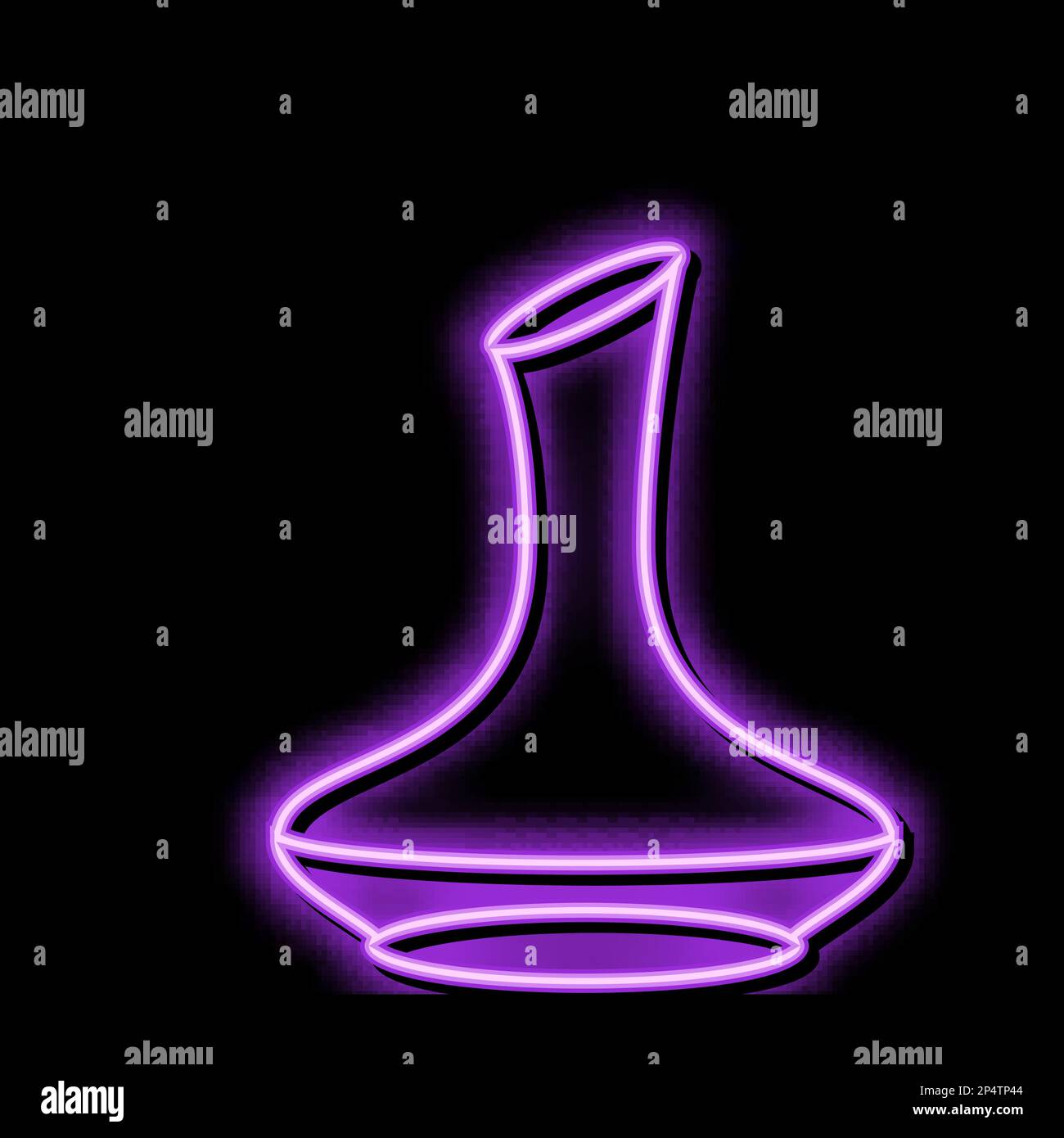 decanter alcohol wine glass neon glow icon illustration Stock Vector ...