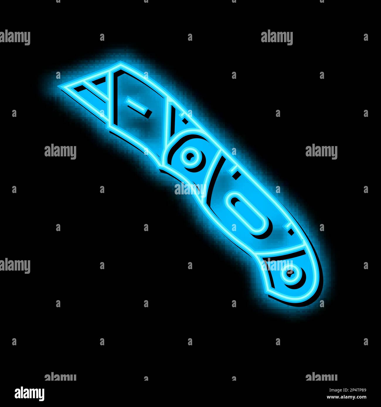 utility knife equipment neon glow icon illustration Stock Vector Image ...