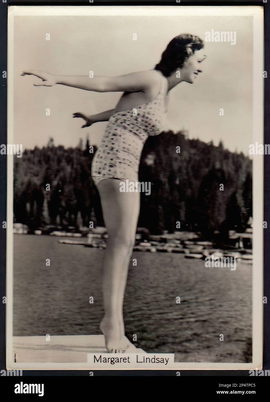 Portrait of actress Margaret Lindsay - Vintage Cigarette Card Stock ...