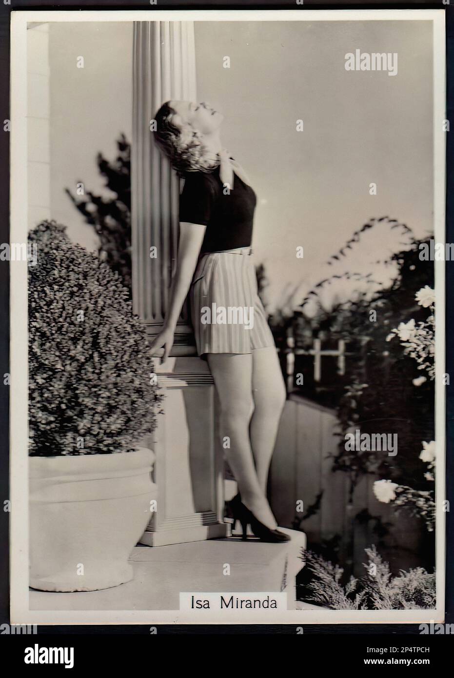 Portrait of actress Isa Miranda - Vintage Cigarette Card Stock Photo ...