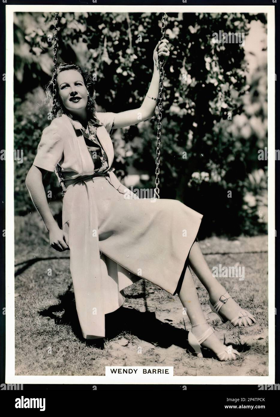 Portrait of actress Wendy Barrie - Vintage Cigarette Card Stock Photo ...
