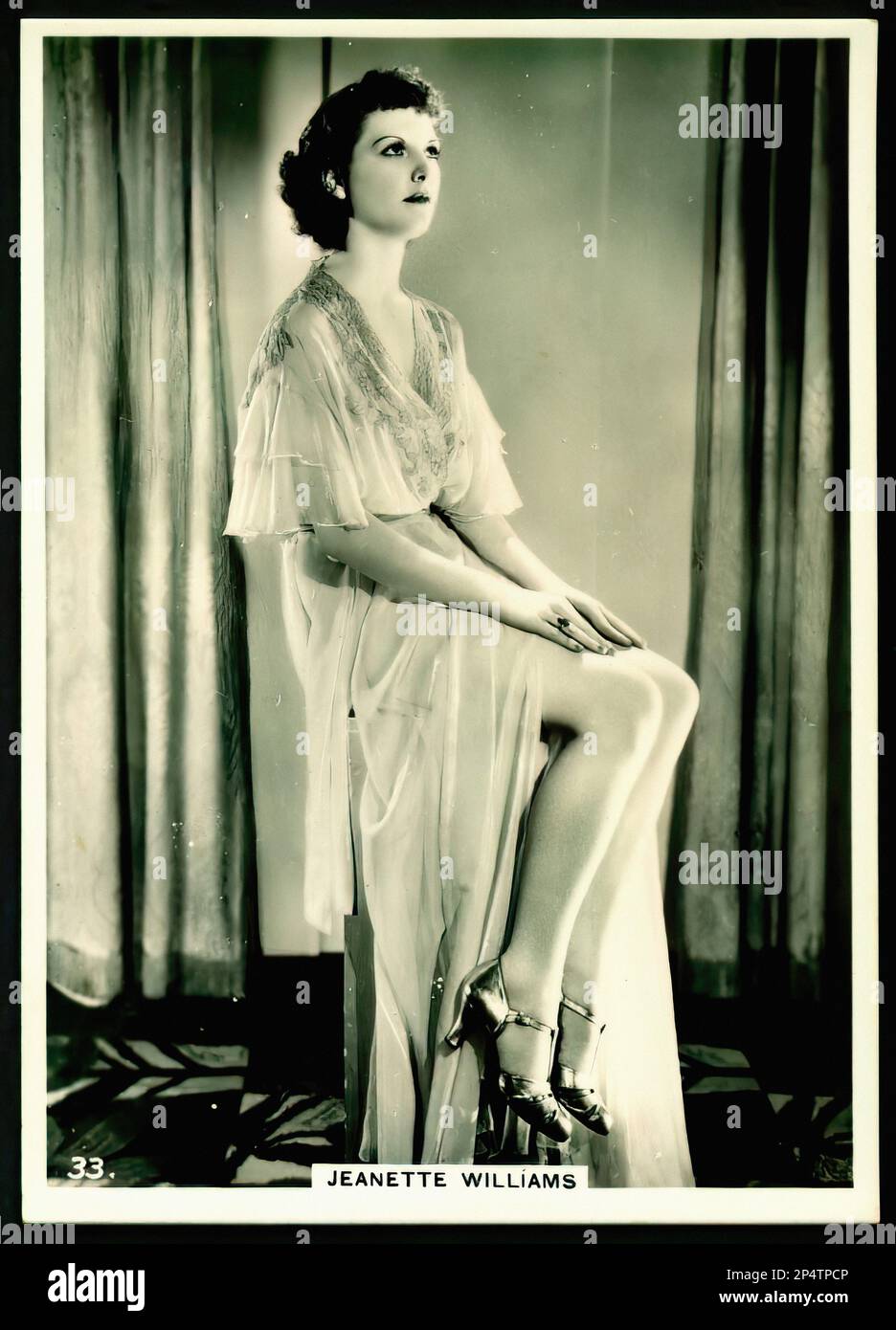 Portrait of Jeanette Williams - Vintage Cigarette Card Stock Photo - Alamy