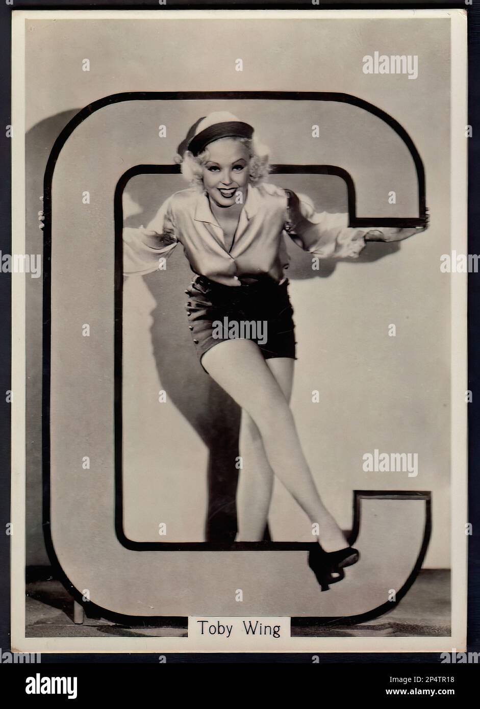 Portrait of actress Toby Wing - Vintage Cigarette Card Stock Photo - Alamy