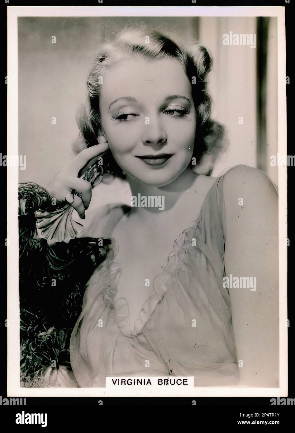 Portrait of Virginia Bruce - Vintage Cigarette Card Stock Photo - Alamy