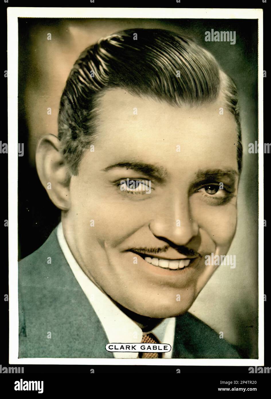 Portrait of Clark Gable - Vintage Cigarette Card 03 Stock Photo - Alamy