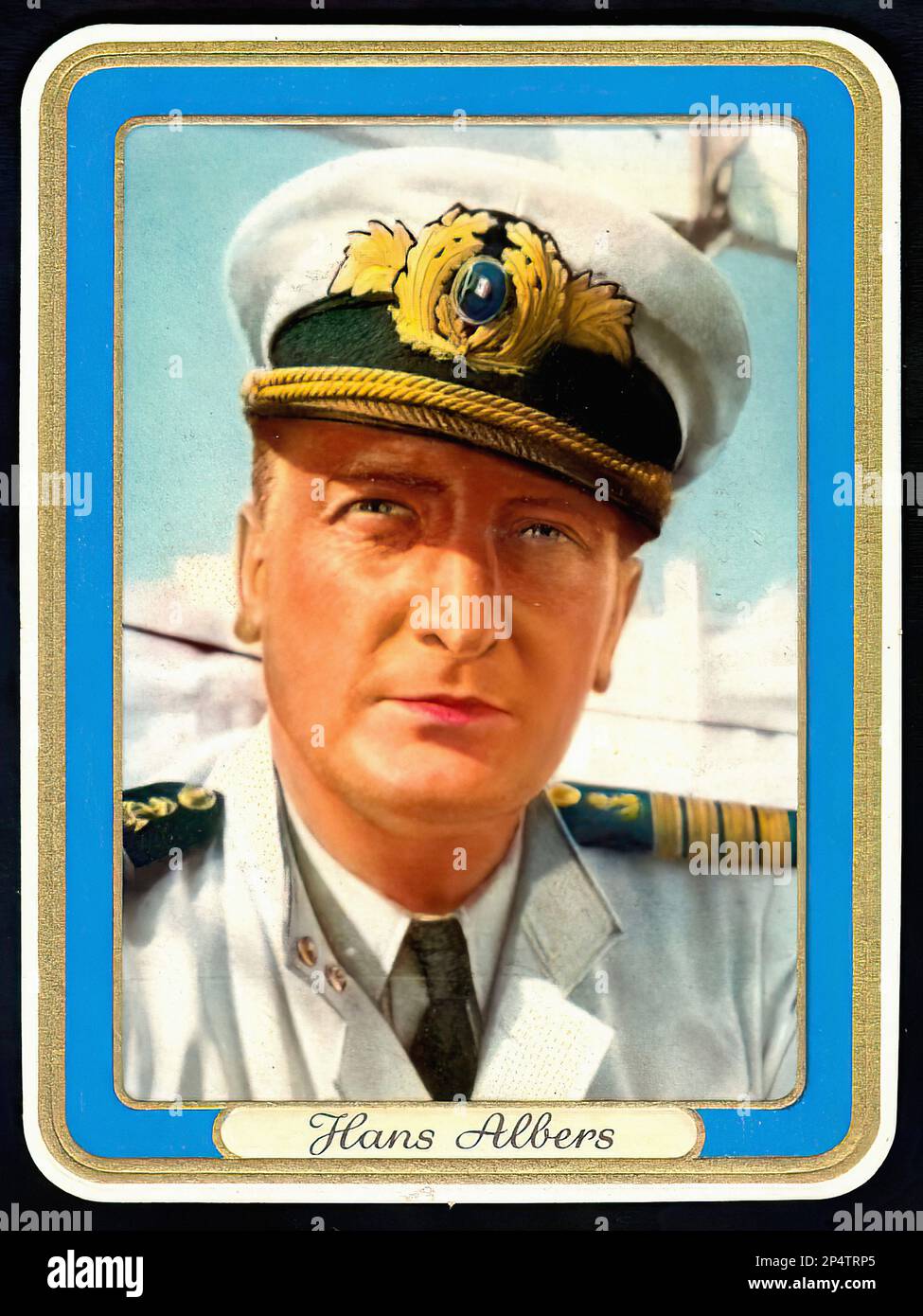 Portrait of actor Hans Albers - Vintage German Cigarette Card Stock ...