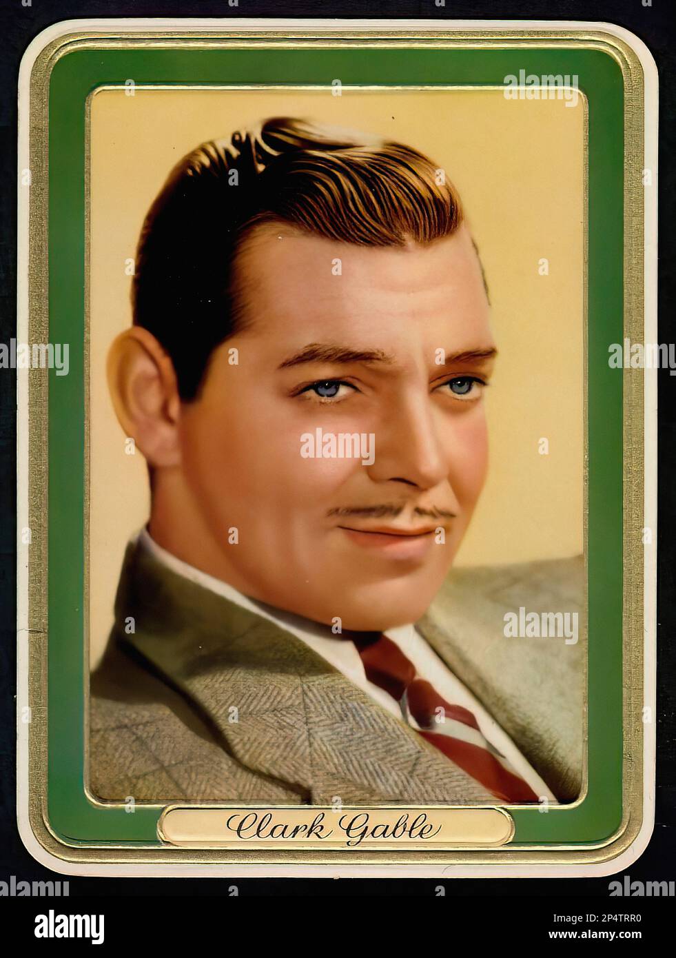 Portrait of Clark Gable - Vintage German Cigarette Card 02 Stock Photo ...