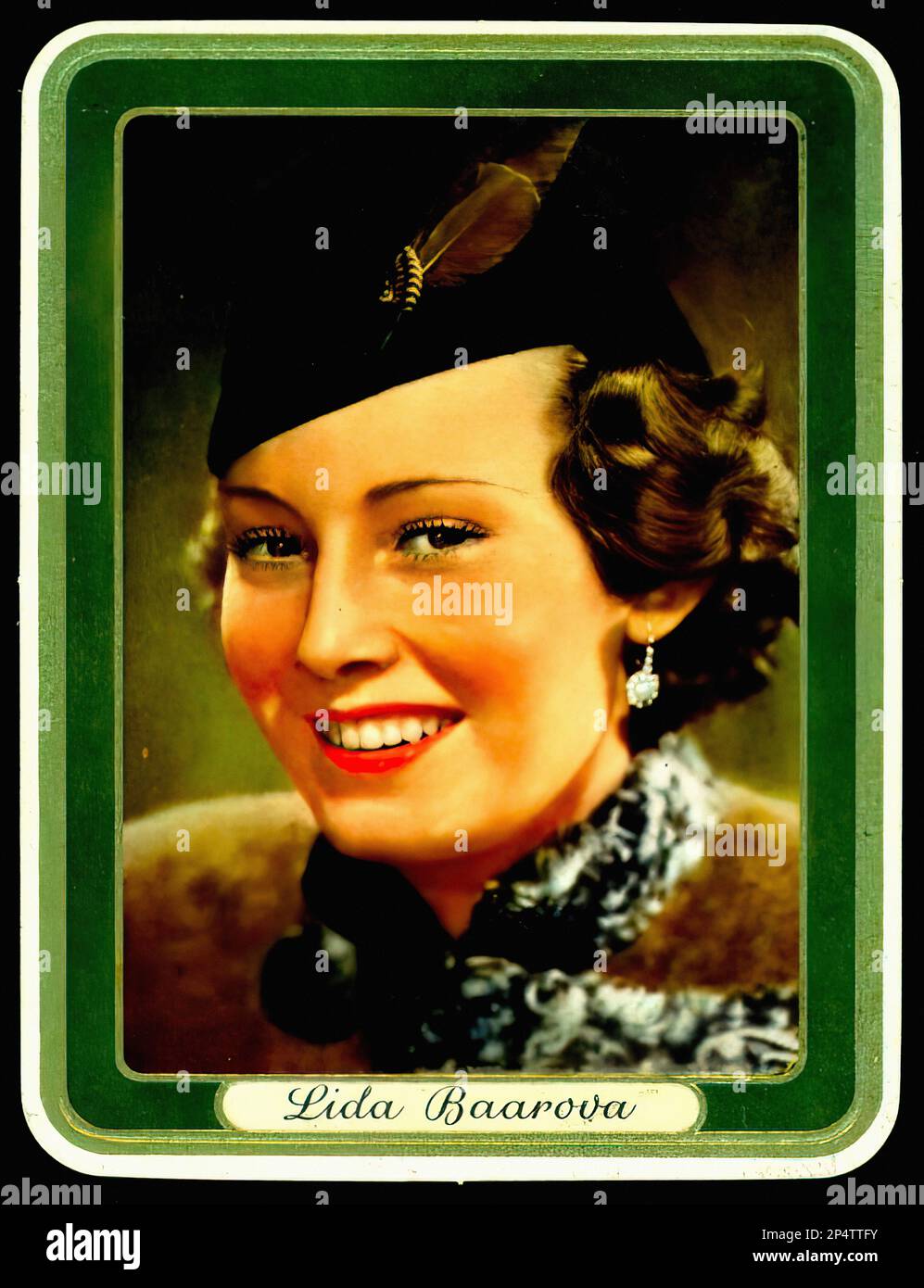 Portrait of actress Lida Baarova - Vintage German Cigarette Card 02 ...