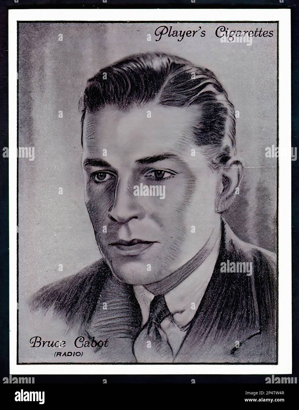 Portrait of Bruce Cabot - Vintage Cigarette Card Stock Photo - Alamy
