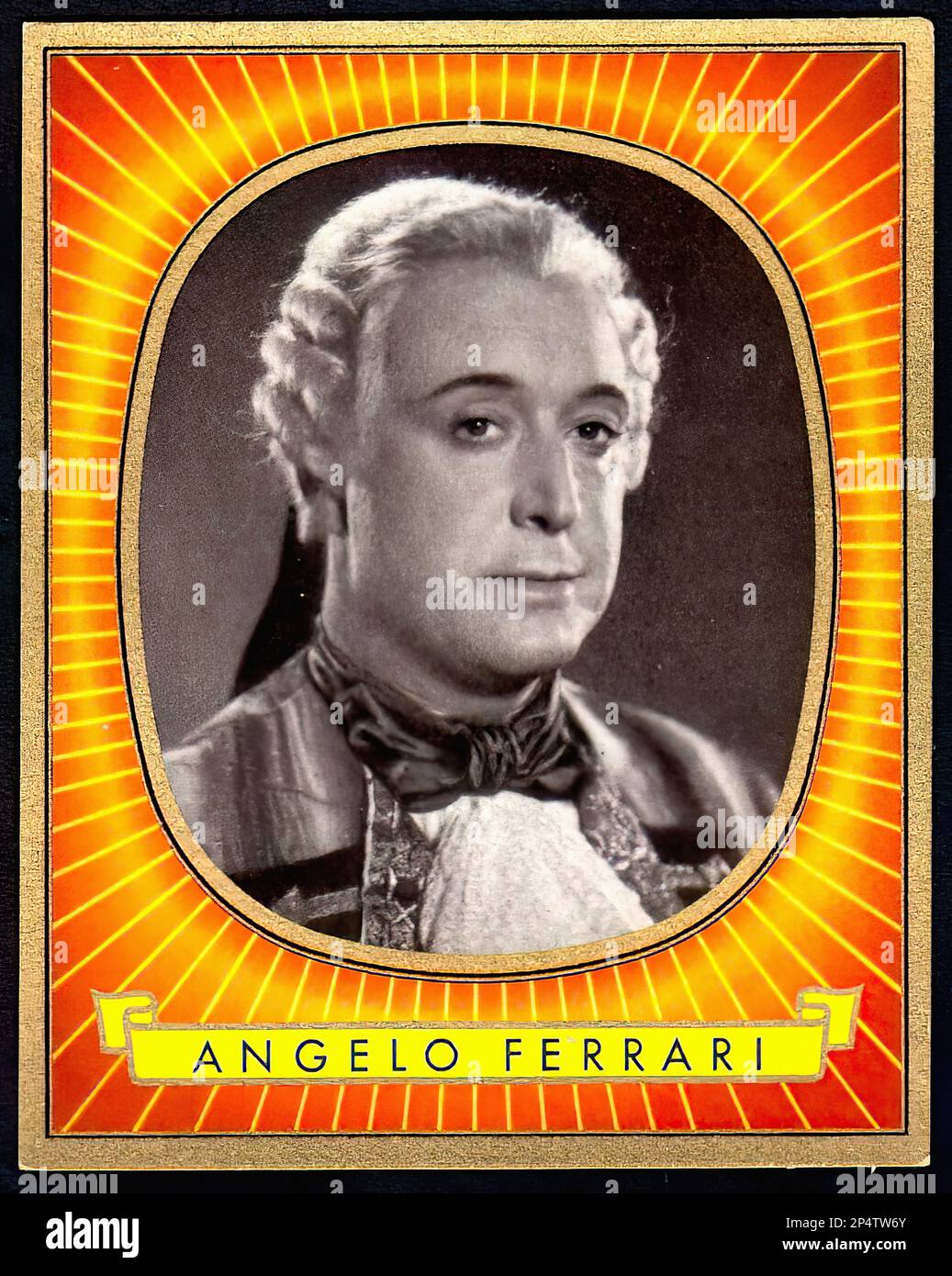 Portrait of Angelo Ferrari - Vintage German Cigarette Card Stock Photo ...