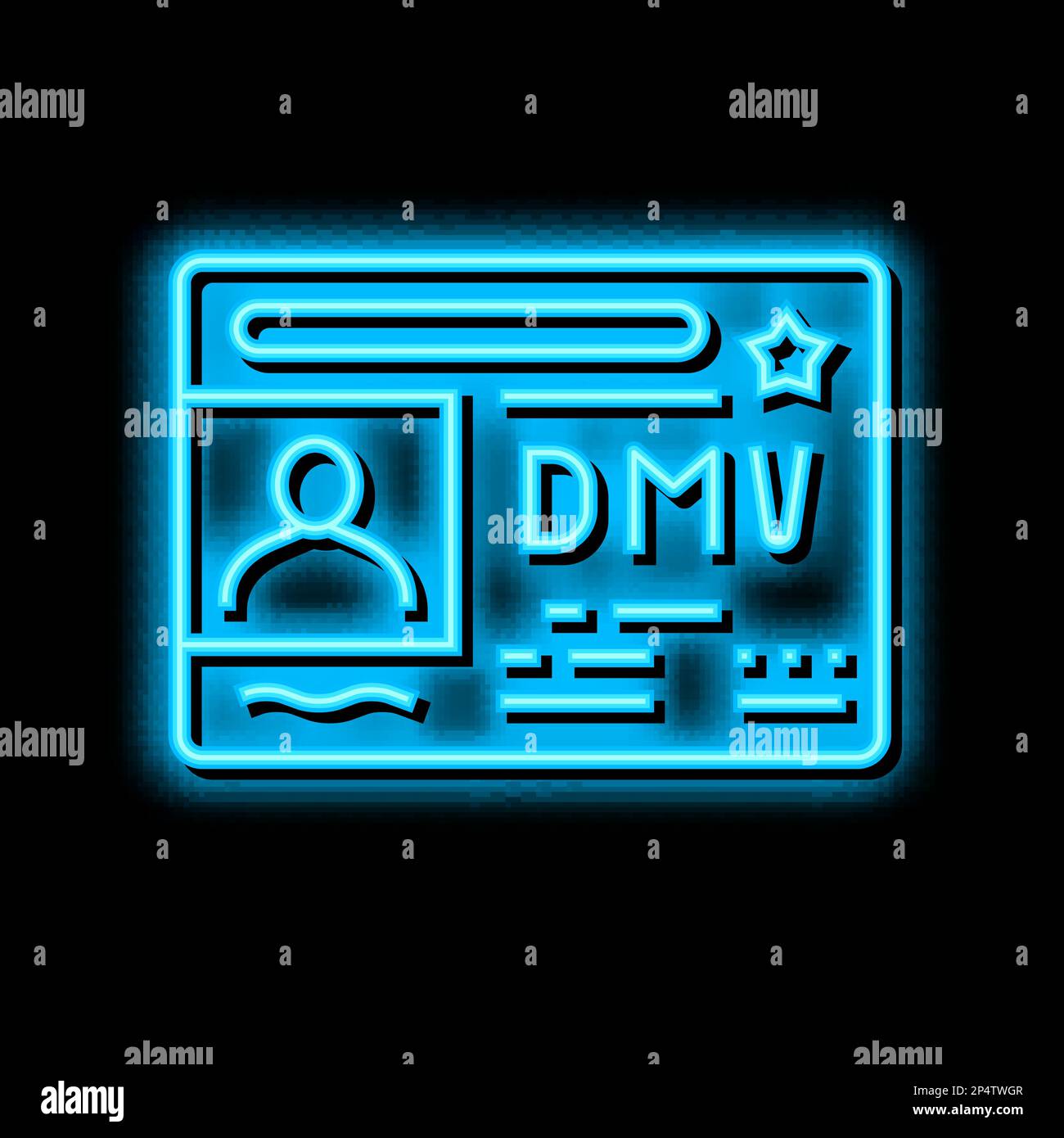 dmv driver license requirements neon glow icon illustration Stock ...