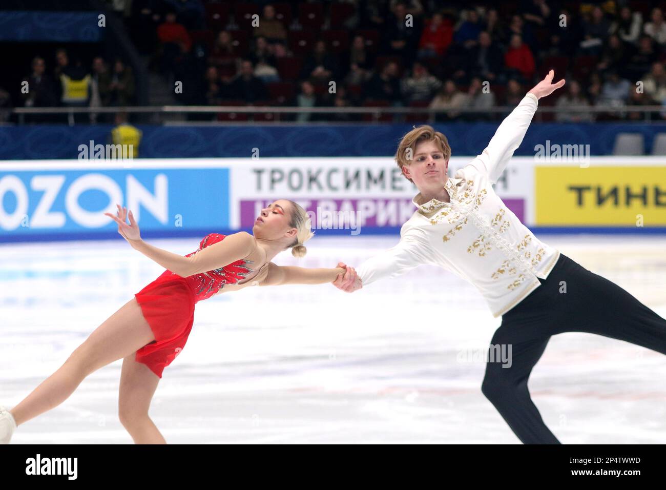 Daria Boyarintseva and Roman Pleshkov perform during Pair skating in the Final of the Grand Prix ...