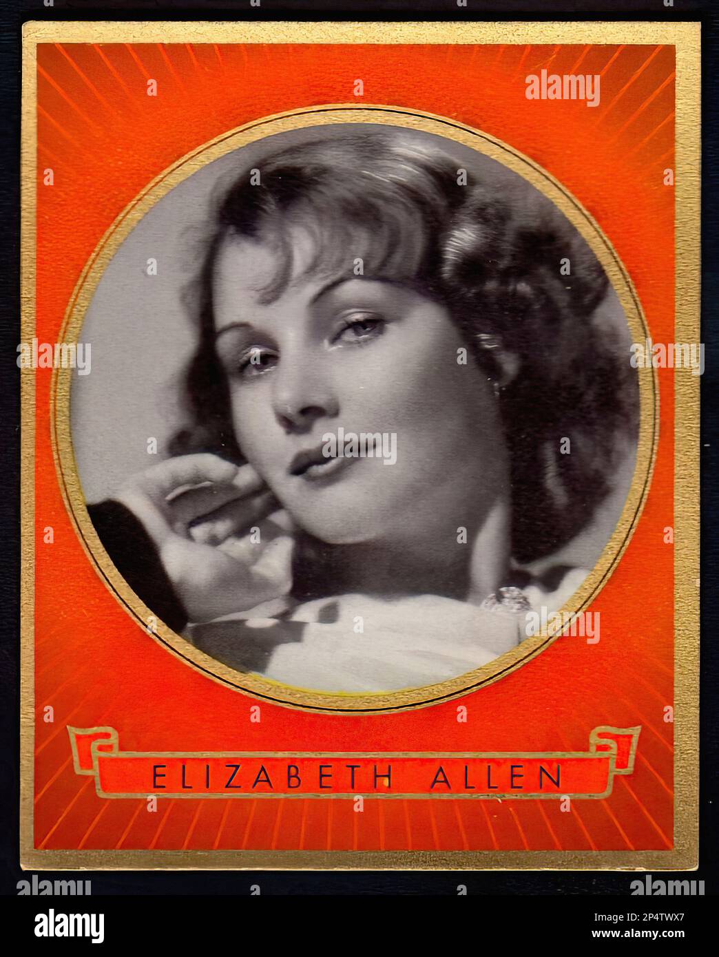 Portrait of Elizabeth Allan - Vintage German Cigarette Card Stock Photo ...