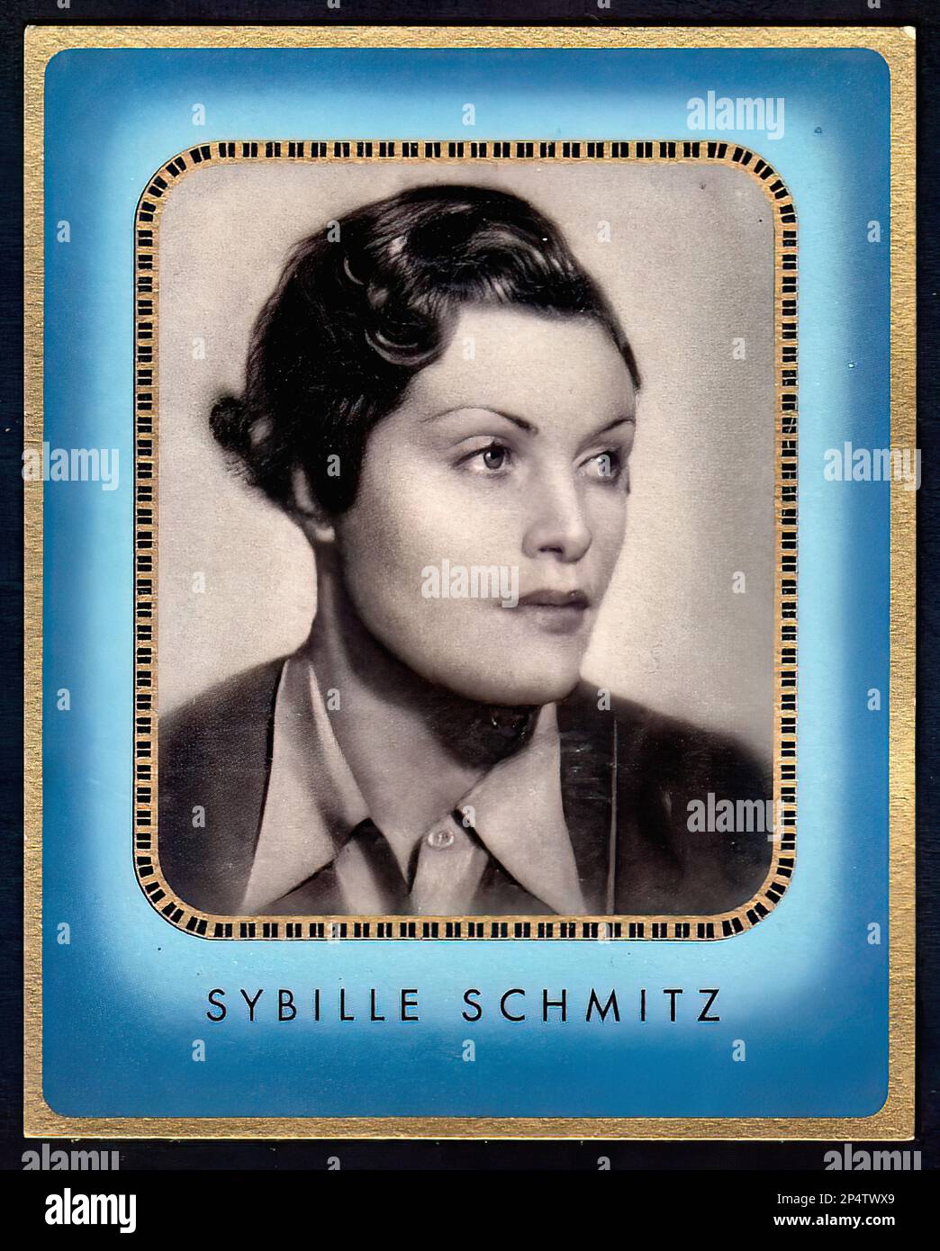Portrait of Sybille Schmitz - Vintage German Cigarette Card 02 Stock ...