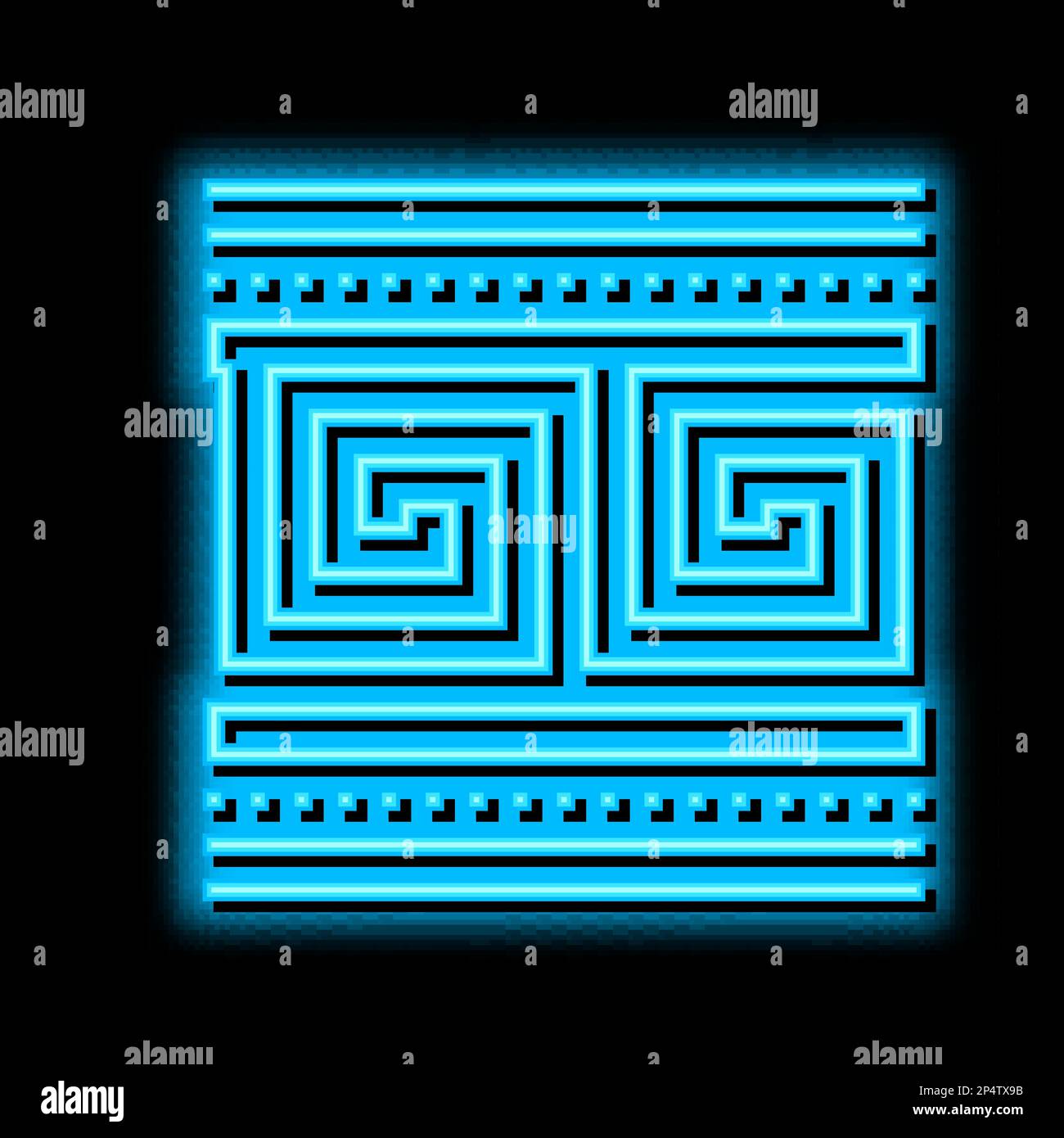 ornament ancient greece neon glow icon illustration Stock Vector Image ...