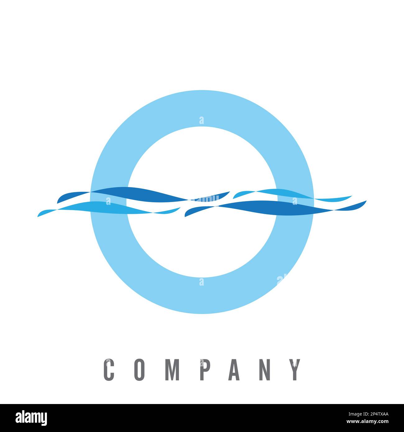 Abstract water wave logo on white background. Vector illustration ...