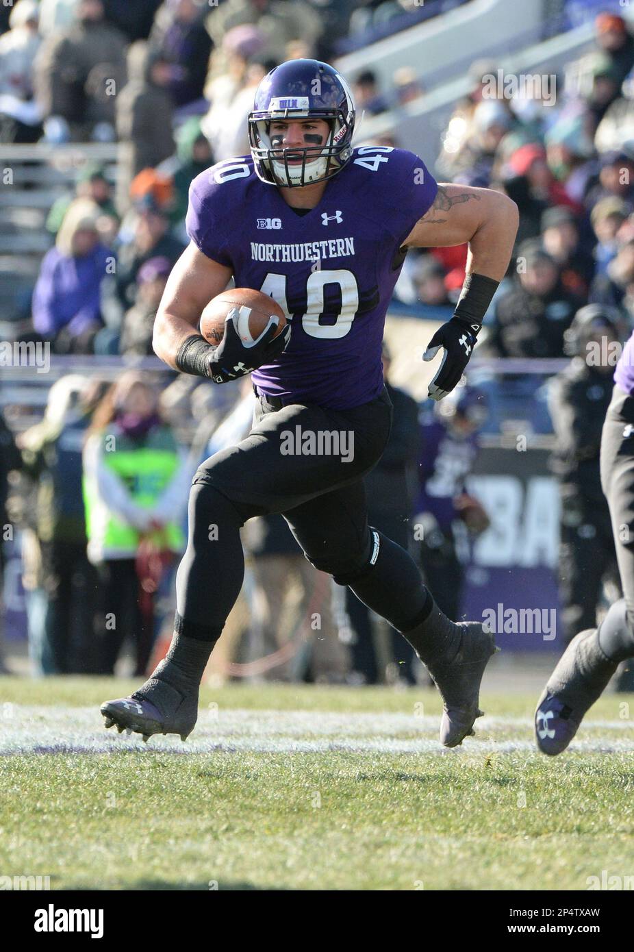 Northwestern Wildcats Dan Vitale (40) during a game against the ...